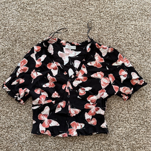 Paper Crane | Tops | Paper Crane Butterfly Print Top | Poshmark